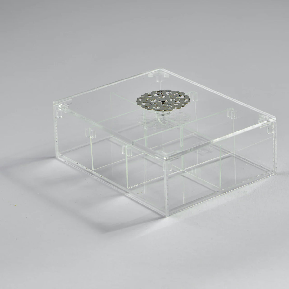 Zee Designs Plexi Glass Plated 6-Compartments Tea Box – Deco Housewares