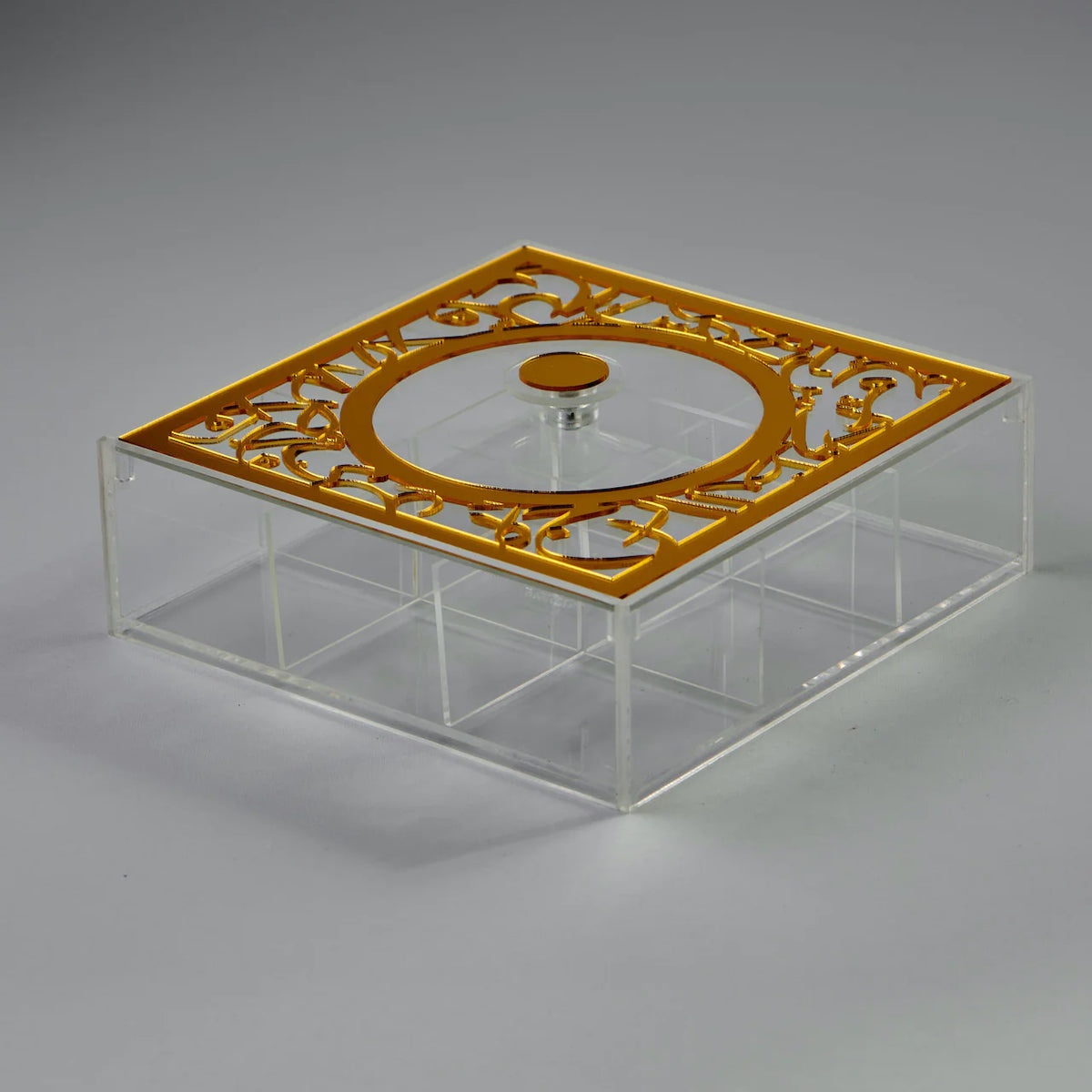 Zee Designs Plexi Glass Arabic Calligraphy 9-Compartments Tea Box ...
