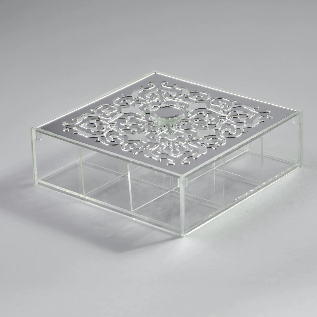 Zee Designs Plexi Glass Motif 9-Compartments Tea Box – Deco Housewares